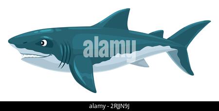 Cartoon Megalodon dinosaur character. Extinct underwater carnivorous ...