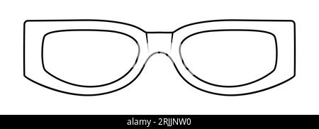 Slim Rectangular frame glasses fashion accessory illustration. Sunglass ...
