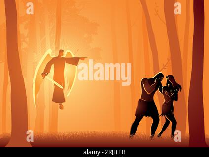 Biblical vector illustration series, the temptation of Jesus Christ ...