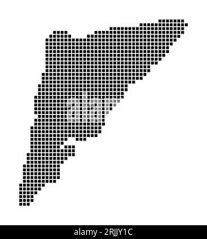 Salt Cay, Turks Islands Dot Map. Island Digital Style Shape. Salt Cay ...