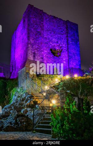 Clitheroe Castle, Illuminated at Night Stock Photo - Alamy