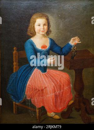 Girl wearing a red skirt, 1786, Antonio Carnicero, spanish school, Nins, portraits of children s ...