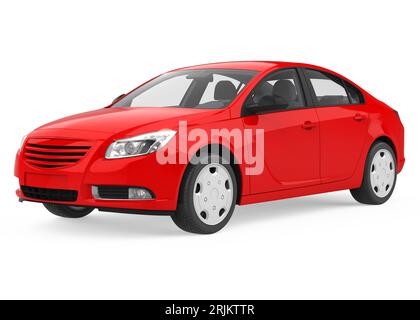 Red Sedan Car Isolated Stock Photo - Alamy