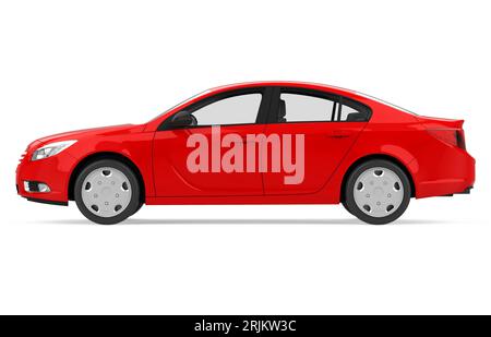 Red Sedan Car Isolated Stock Photo - Alamy