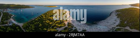 at sunset Vis Island, in Italian Lissa, island of Croatia in the ...