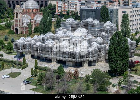 Details of National Library of Kosovo, in Pristina, built in Brutalist ...