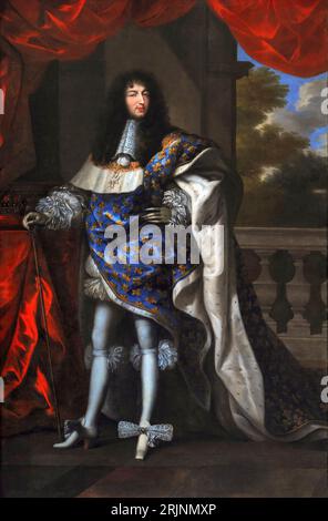 Louis XIV, Coronation, Portrait painting, of, Louis XIV of France, (1638-1715), in oil on canvas ...