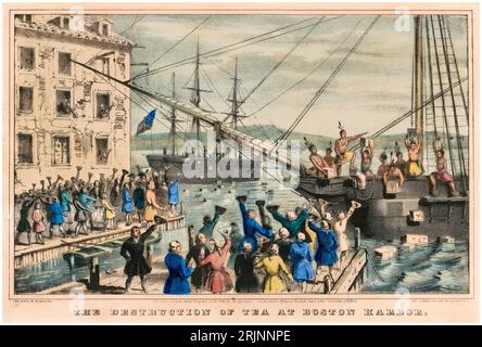 Boston Tea Party. Political protest by the Sons of Liberty in Boston ...
