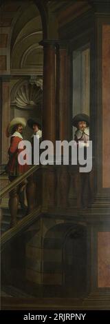 An outside staircase. Part of a seven-part decorative sequence between ...