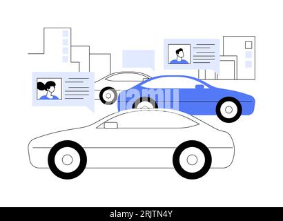 Connected vehicles abstract concept vector illustration Stock Vector ...