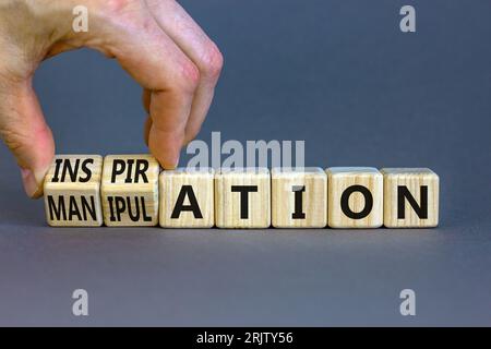 Inspiration or manipulation symbol. Concept words Inspiration and ...