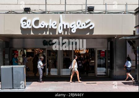 Shoppers and pedestrians are seen at the Spanish biggest department ...