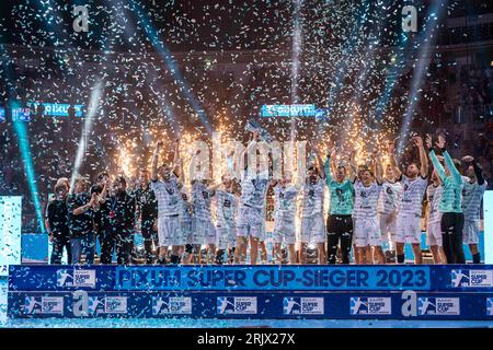 Duesseldorf, Germany. 23rd Aug, 2023. Handball: DHB Supercup, THW Kiel ...