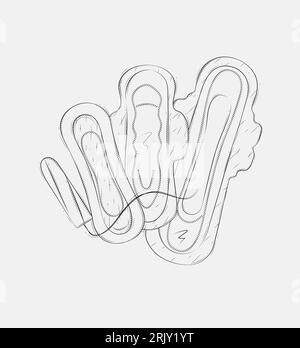 Tampon and types of women sanitary pads composition drawing on beige ...