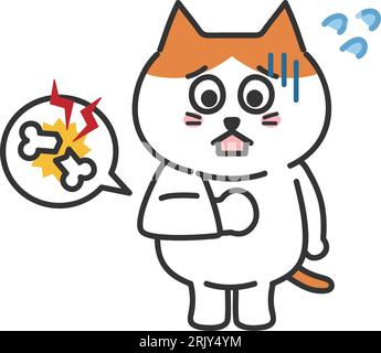 Vector illustration of a broke cat cartoon character showing empty ...