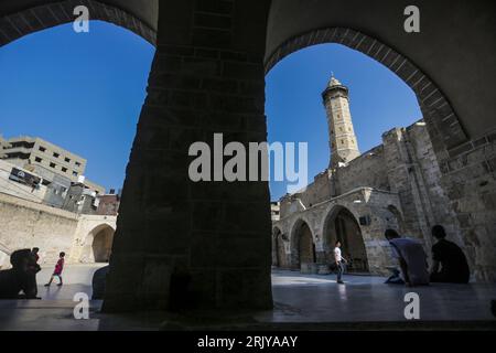 Palestinians at the Omari Mosque, one of the oldest archaeological ...