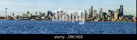 Seattle Skyline Panorama from Alki Beach Stock Photo - Alamy