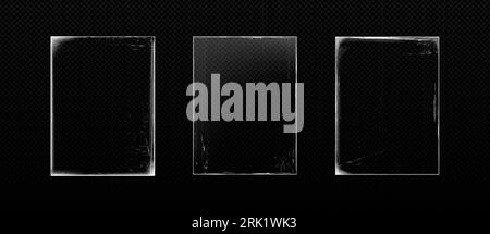 Realistic set of distressed edge photos isolated on transparent ...