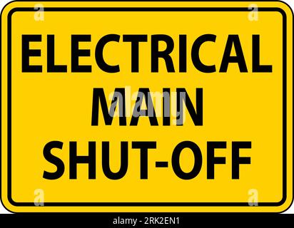 Fire and Emergency Sign Electrical Main Shut-Off Stock Vector Image ...