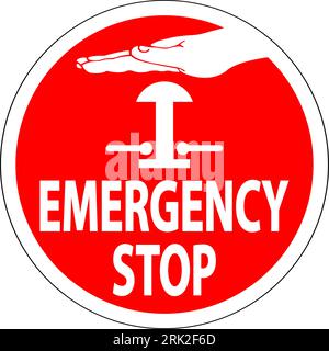 Emergency Label Emergency Stop Stock Vector Image & Art - Alamy