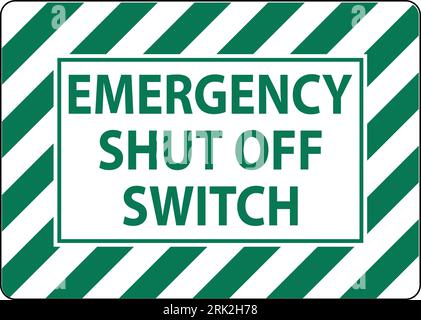 Automatic Start Hazard Sign Emergency Shut Off Switch Stock Vector ...