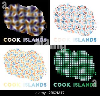 Cook Islands map. Map of Cook Islands in dotted style. Borders of the ...