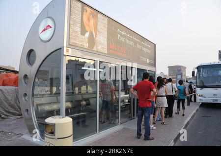 The Air Conditioned Bus Stop in Dubai, United Arab Emirates Stock Photo ...