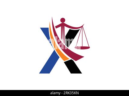 Initial 4 monogram alphabet with law scale sign symbol. Lawyer And ...