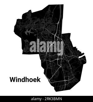 Printable street map of Windhoek, Namibia. Map template for business ...