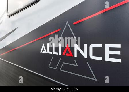 Alliance model RV exterior Stock Photo - Alamy