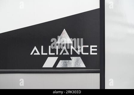 Alliance model RV exterior Stock Photo - Alamy
