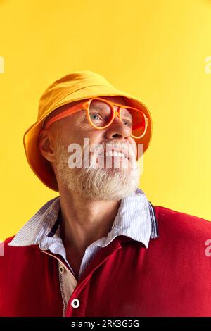 Senior pensioner tourist grandfather wearing Protective Face Mask ...