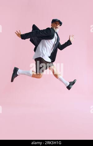 Photo of excited funky man wear x-mas green sweater rising bargains ...