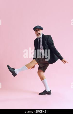 Photo of excited funky man wear x-mas green sweater rising bargains ...