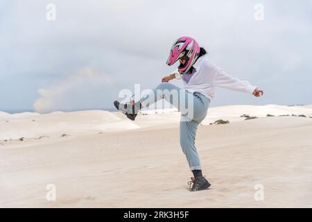 Sand kicking action shot at Lancelin Sand Dunes Stock Photo - Alamy