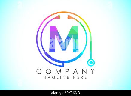 Initial English alphabet with doctor stethoscope. Vector stethoscope ...