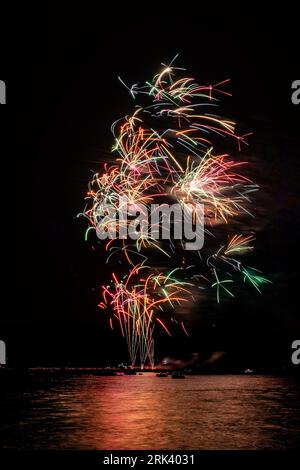 Fireworks over the harbour water as part of the 2023 British Firework ...