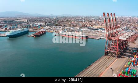 Callao, Lima. Peru 2023. View of dock and containers in the Expansion ...