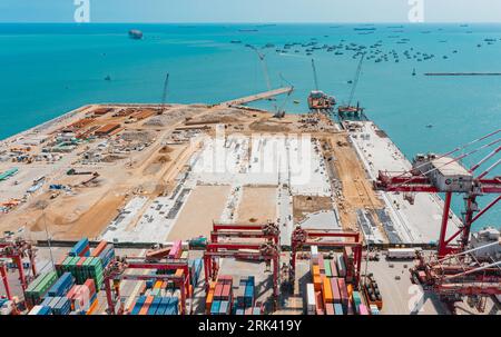 Callao, Lima. Peru 2023. View of dock and containers in the Expansion ...