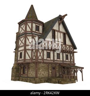Medieval House Isolated Stock Photo - Alamy