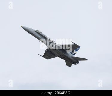 A Finnish Air Force McDonnell Douglas F/A-18C Hornet twin-engine ...