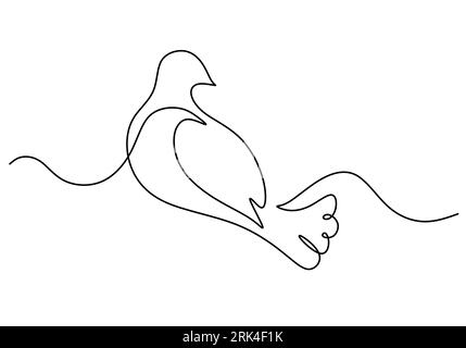 One continuous single line of pigeon isolated on white background Stock ...