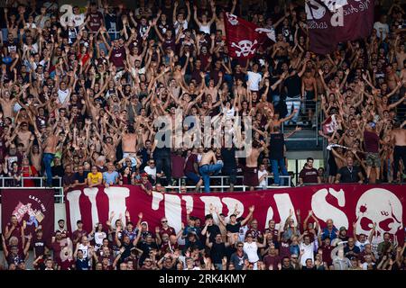Fans of Torino FC in sector 'Curva Maratona' show their support prior ...