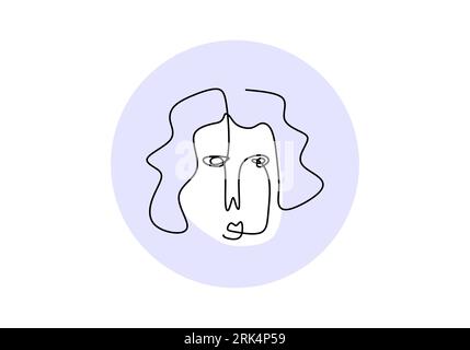 One line of primordial man isolated on white background. Hand drawing ...