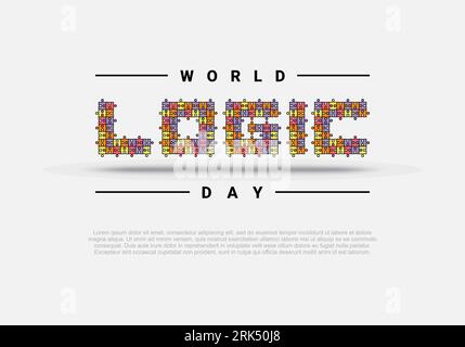 World logic day banner poster isolated on white background celebrated ...