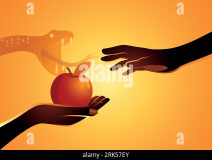Biblical vector illustration series, the temptation of Jesus Christ ...