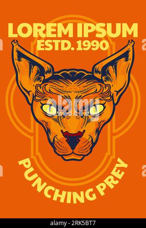 spinx cat head mascot vector illustration cartoon style Stock Vector ...