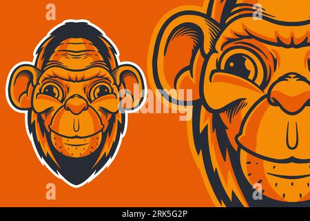 monkey head mascot vector illustration cartoon style Stock Vector Image ...