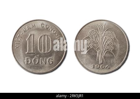 A closeup of two dong coins on a white background Stock Photo - Alamy