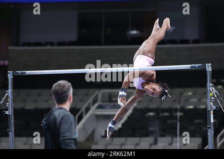 August 23, 2023: Gymnast SHILESE JONES during podium training at the U ...